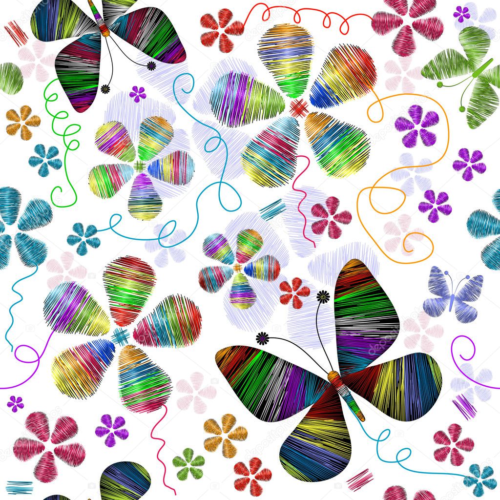 White seamless floral pattern Stock Vector Image by ©OlgaDrozd #3826018