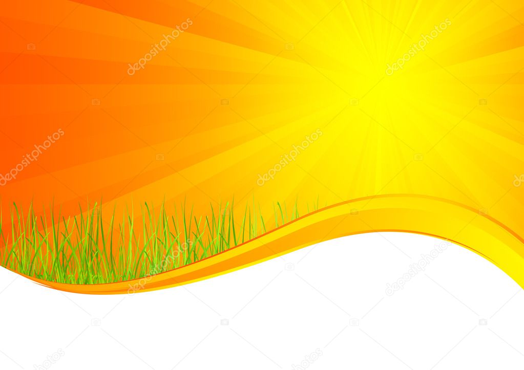 Vector background with grass in orange color — Stock Vector © Denchik ...