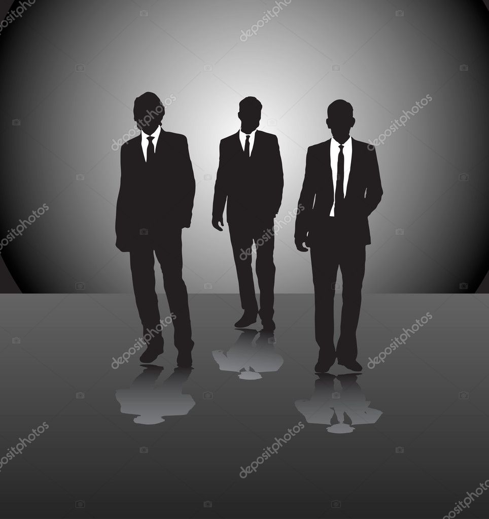 Three business men — Stock Vector © Nicemonkey #3409806