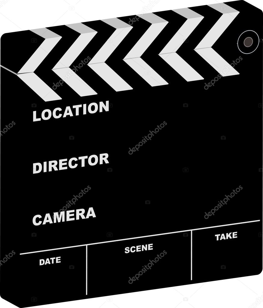 Film clapper 3d Stock Vector Image by ©Nicemonkey #3427187