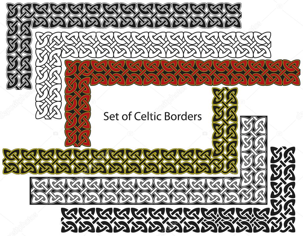 Vector set of Celtic style borders — Stock Vector © chaosmaker #3853366