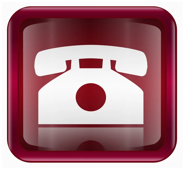 Phone icon dark red, isolated on white background — Stock Vector ...
