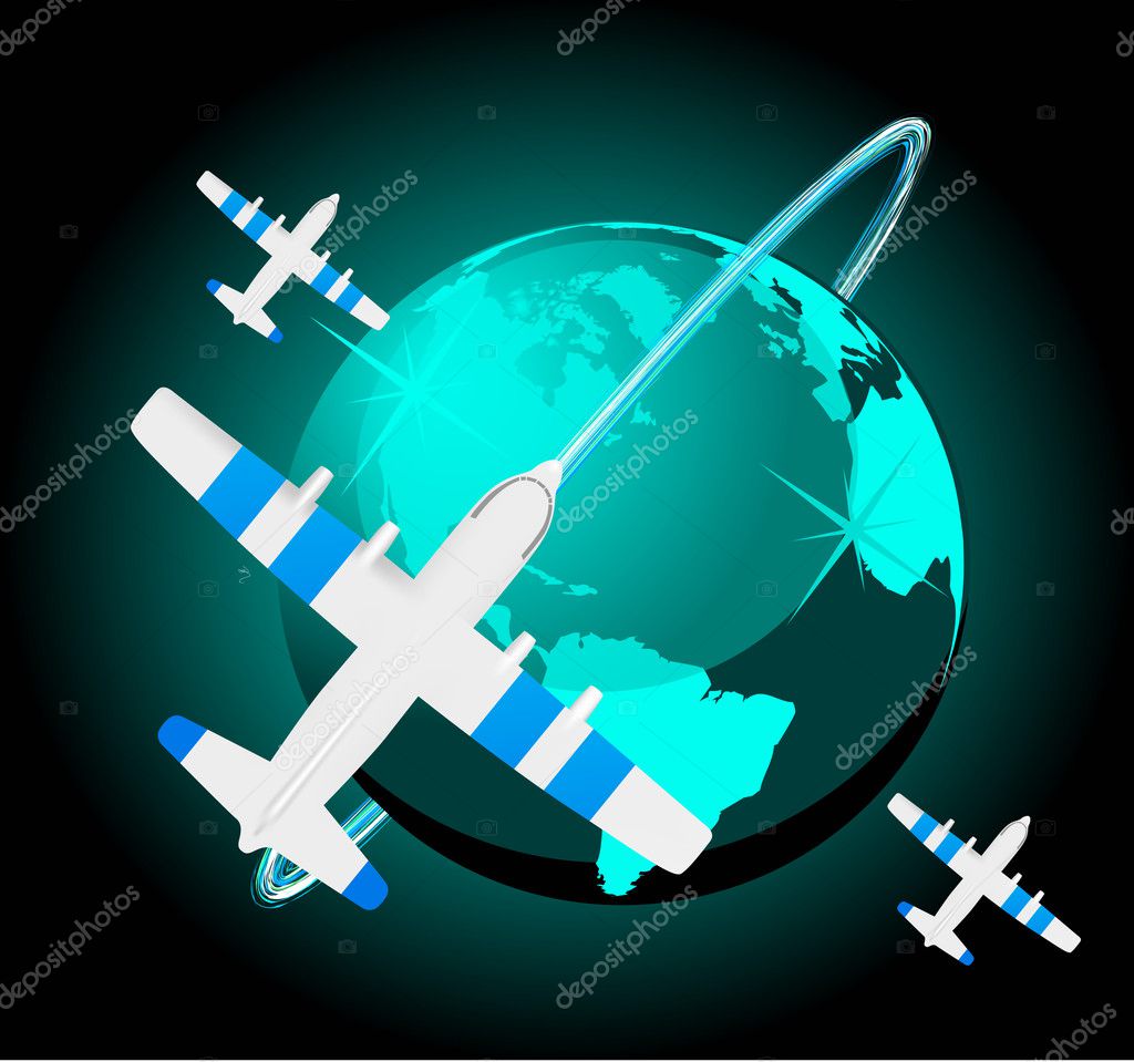 Travel illustration plane on map Stock Vector Image by ©mpavlov #2961531