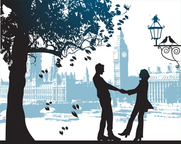 Romantic couple silhouette — Stock Vector © roxanabalint #29473413