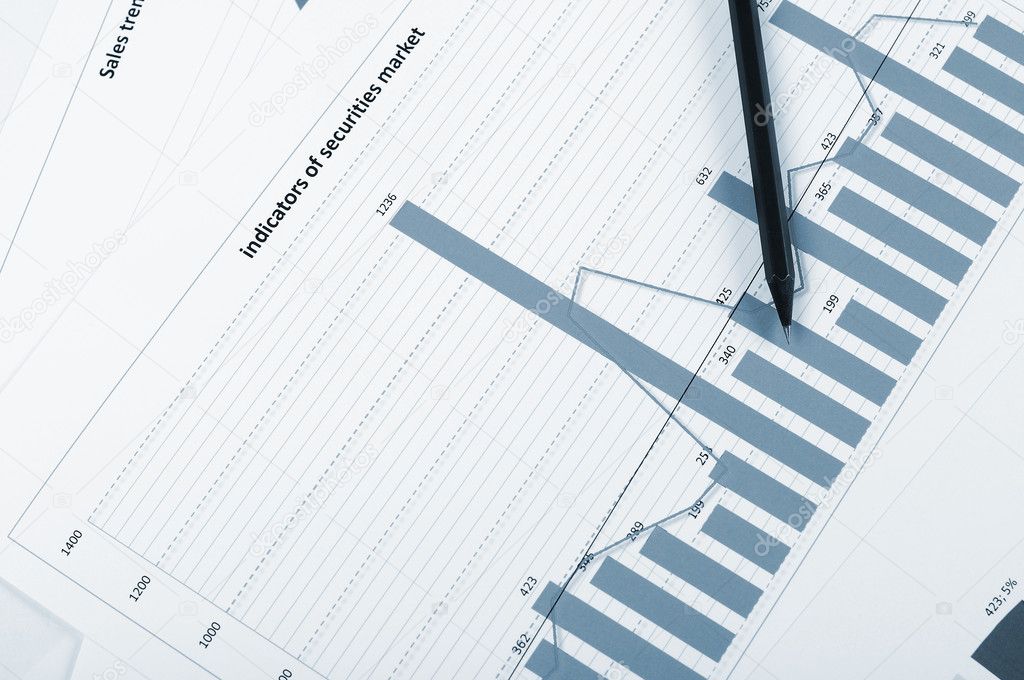 Charts and graphs of sales Stock Photo by ©SergeyNivens 3505179
