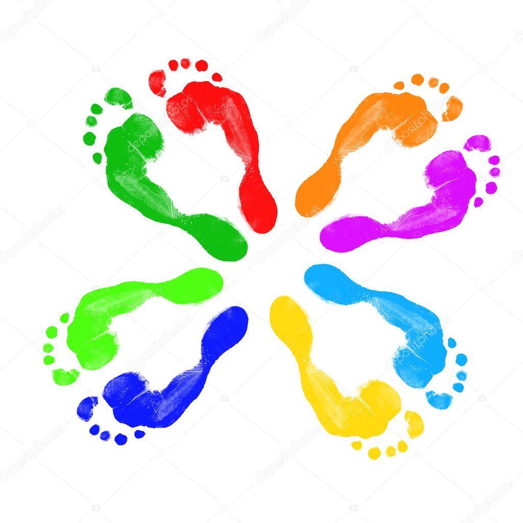 Footprints of different colors Stock Photo by ©SergeyNivens 4540063