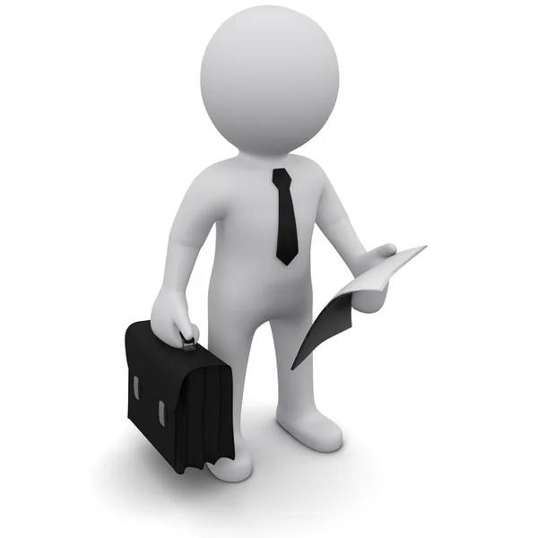 3D man with a suitcase — Stock Photo © SergeyNivens #6842337