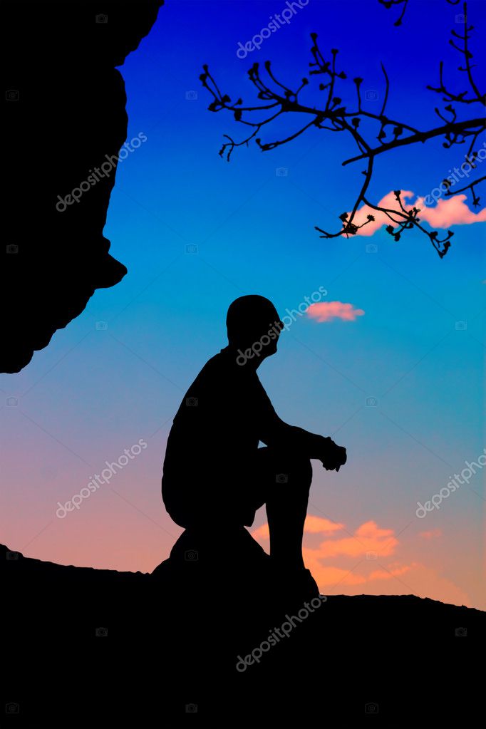 Human silhouette at sunset — Stock Photo © sovlanik #3376113