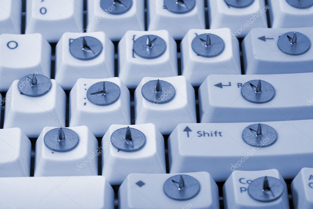 Drawing pin and keyboard — Stock Photo © izi1947 #2963299