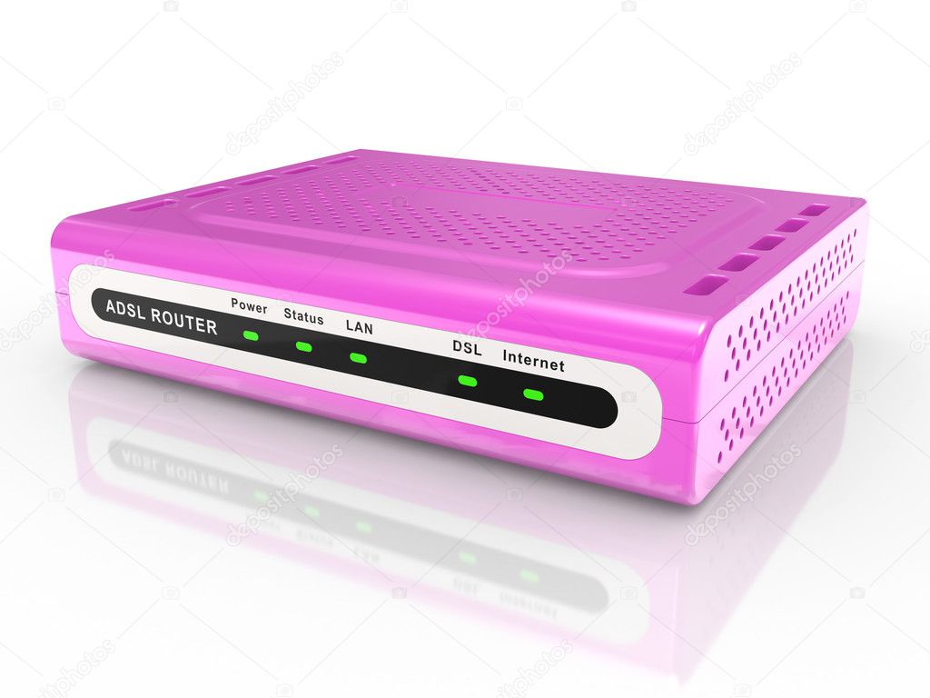 Pink glamor ADSL router — Stock Photo © Altsha #3904959