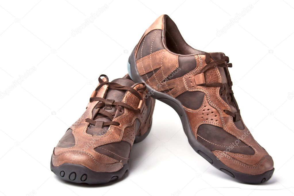 Pair of brown athletic shoes — Stock Photo © -vvetc- #3701714