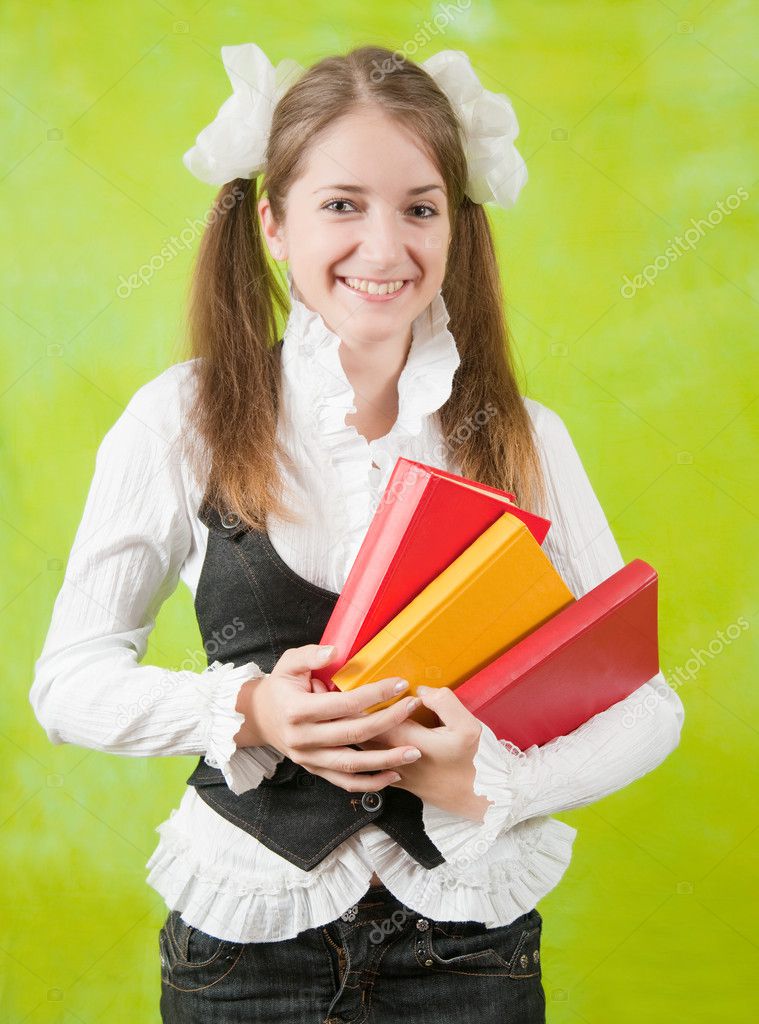 Girl with books Stock Photo by ©Jim_Filim 3425185