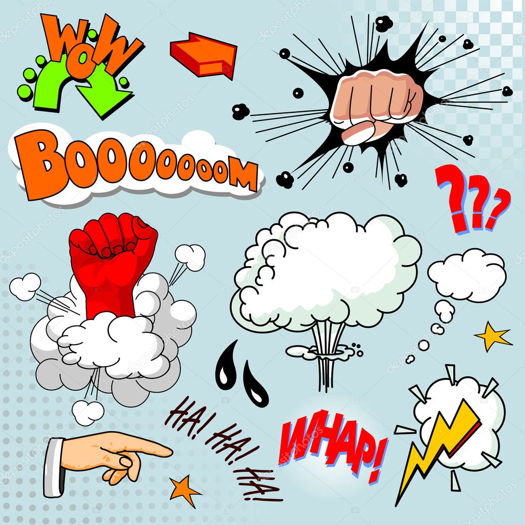 Set of comic elements — Stock Vector © Dazdraperma #3673705 Set of comic elements — Stock Vector © Dazdraperma #3673705