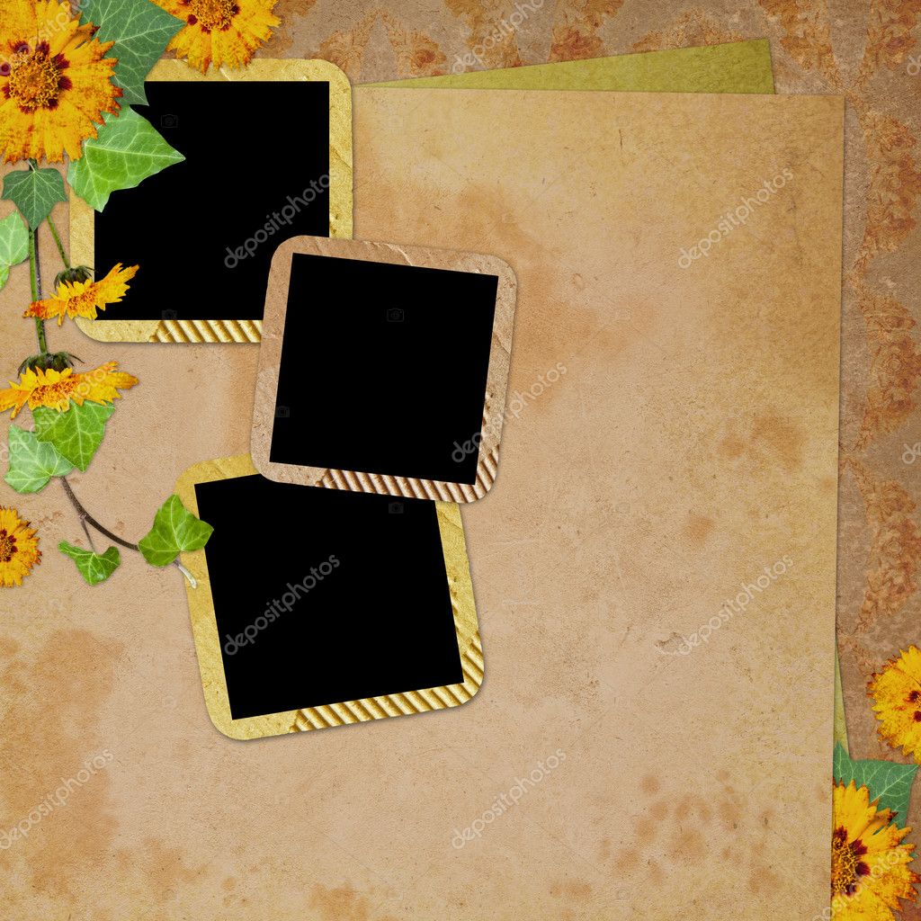 Retro background with decorative frame Stock Photo by ©welena 3907430