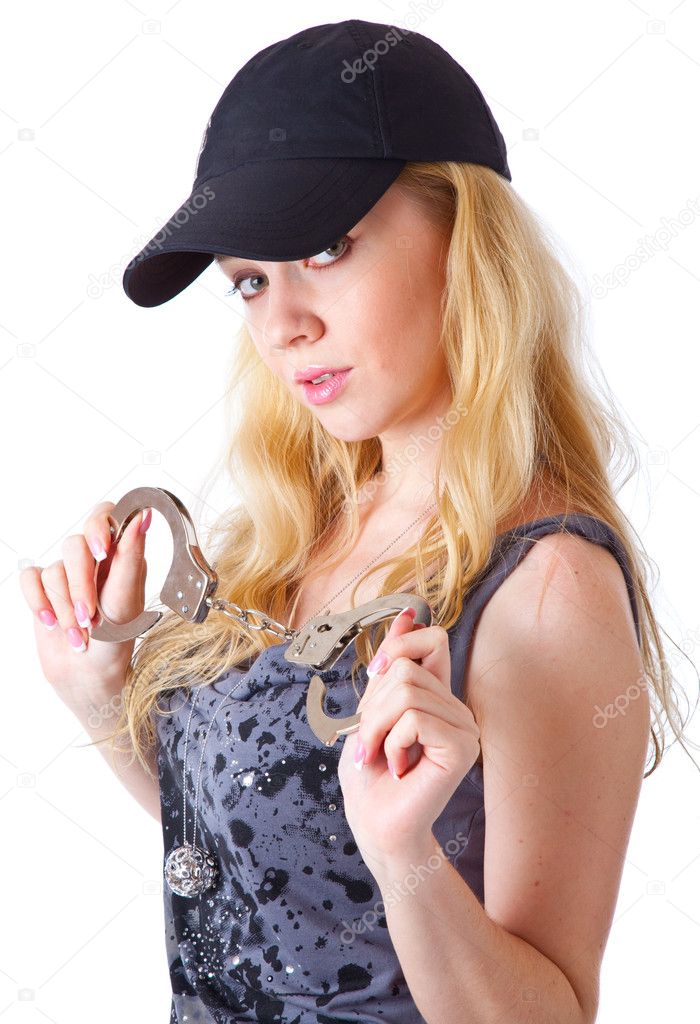 Blond woman with handcuffs Stock Photo by ©natulrich 4021211