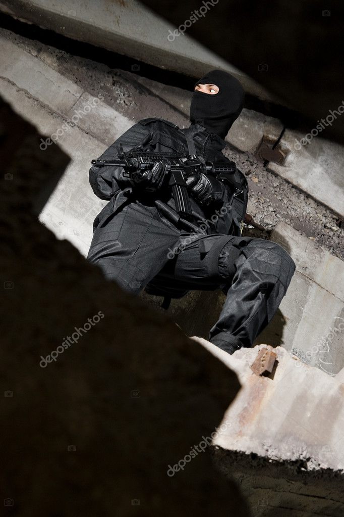 Soldier standing on the staircase Stock Photo by ©hurricanehank 3608912