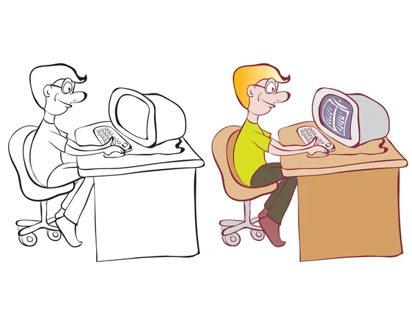 Computer cartoon ภาพเวกเตอร์สต็อก Computer cartoon ภาพประกอบที่ปลอดค่า ...