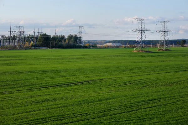 Power lines landscape Stock Photos, Royalty Free Power lines landscape ...