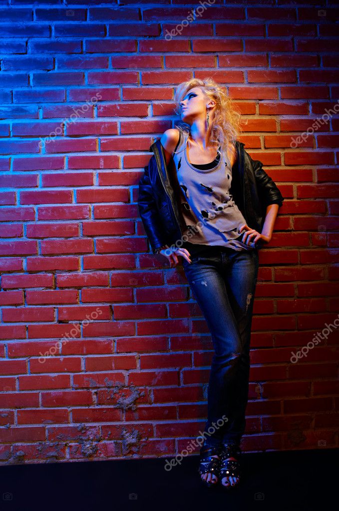 Blonde girl glam rocker — Stock Photo © zastavkin #4256682