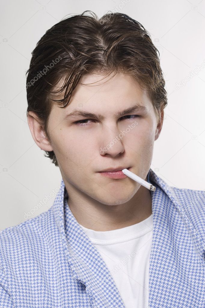 Man smoking a cigarette — Stock Photo © krivenko #3724555
