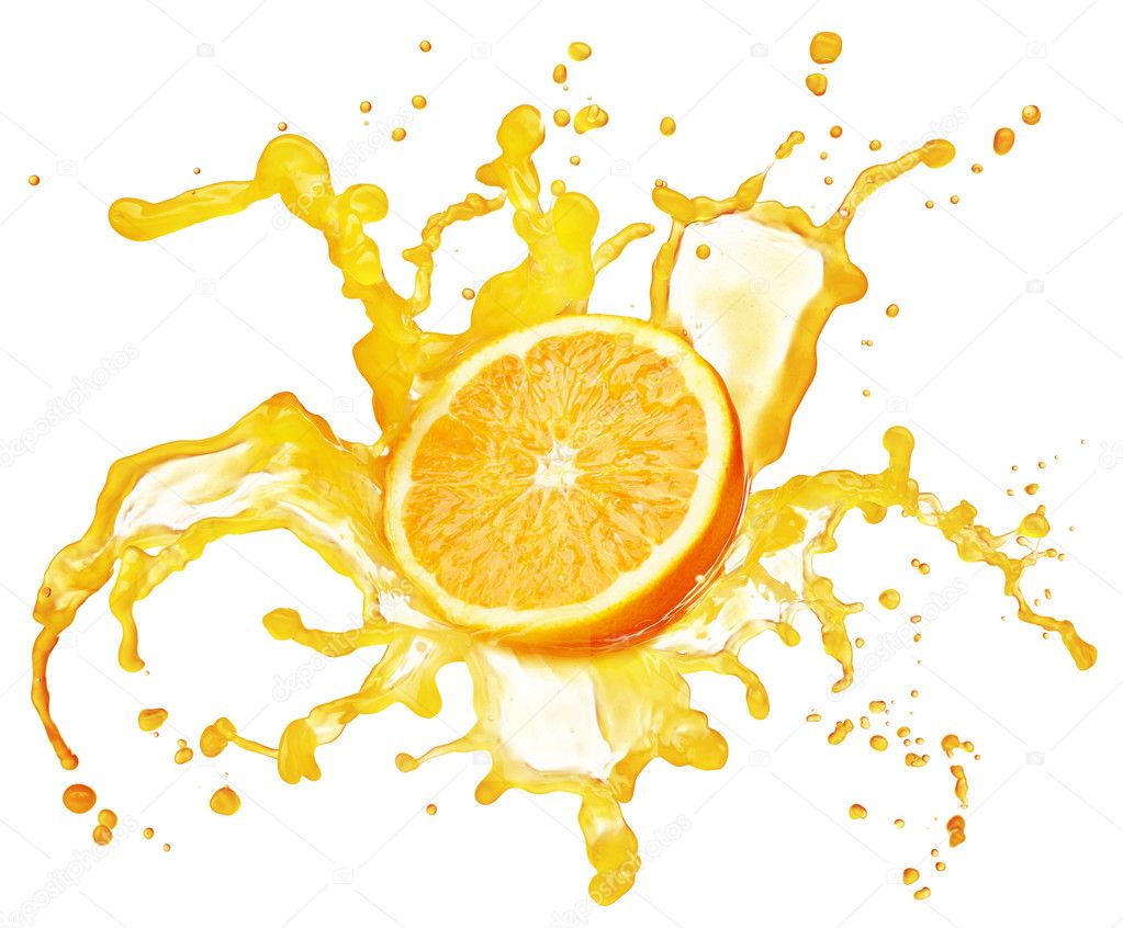 Orange juice splash isolated — Stock Photo © Irochka #5134044
