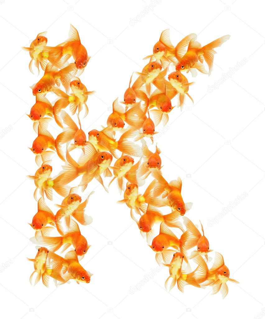Gold fish alphabet letter — Stock Photo © Irochka #5138670