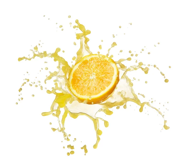 Orange juice splash isolated — Stock Photo © Irochka #5133445