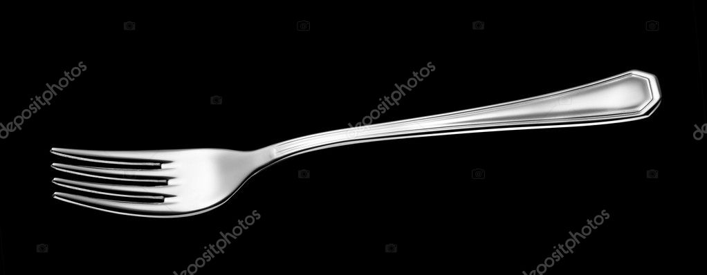 Fork, isolated on black background — Stock Photo © Irochka #5146390