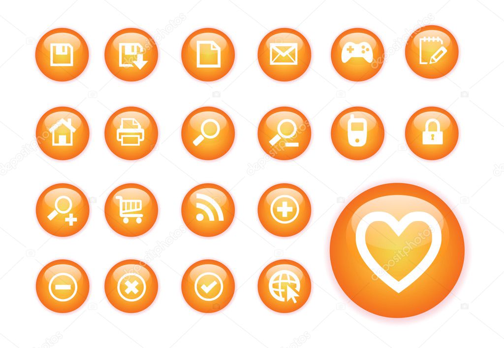 Circle orange icons — Stock Vector © artlosk #3913108