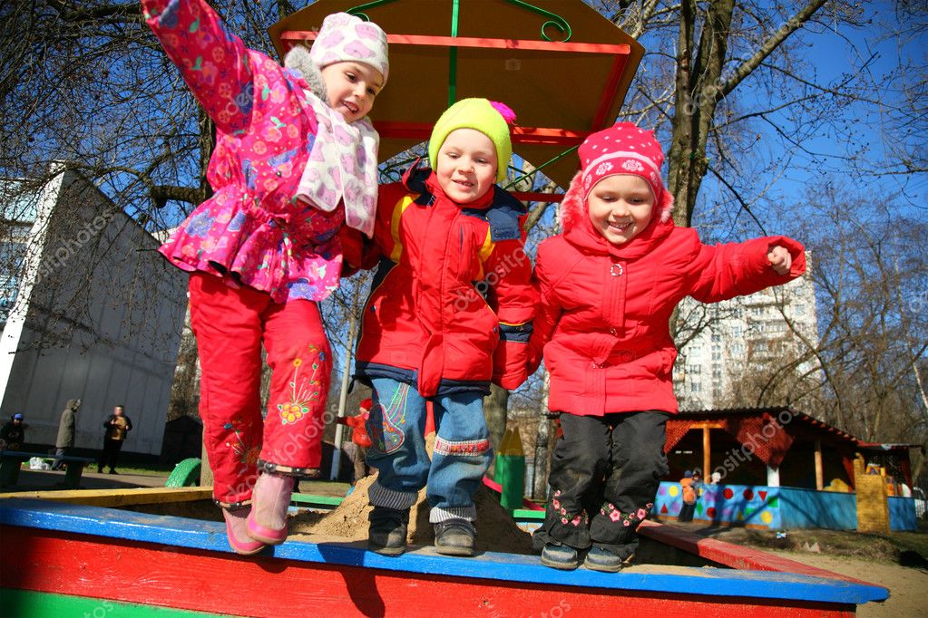 Jumping team in kindergarten Stock Photo by ©Paha_L 3541161