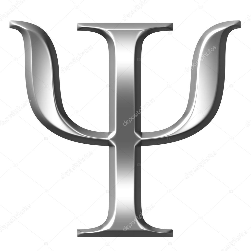 3D Silver Greek Letter Psi — Stock Photo © georgios #3455383