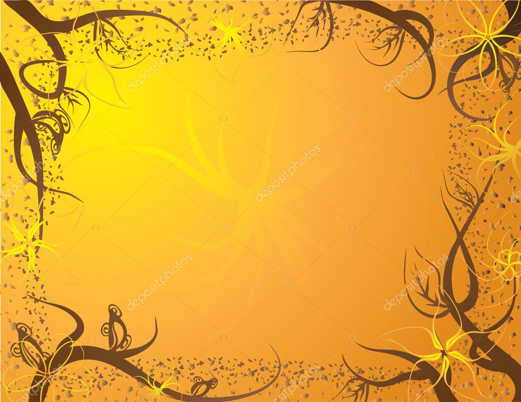 Orange background with brown branches Stock Vector Image by ...