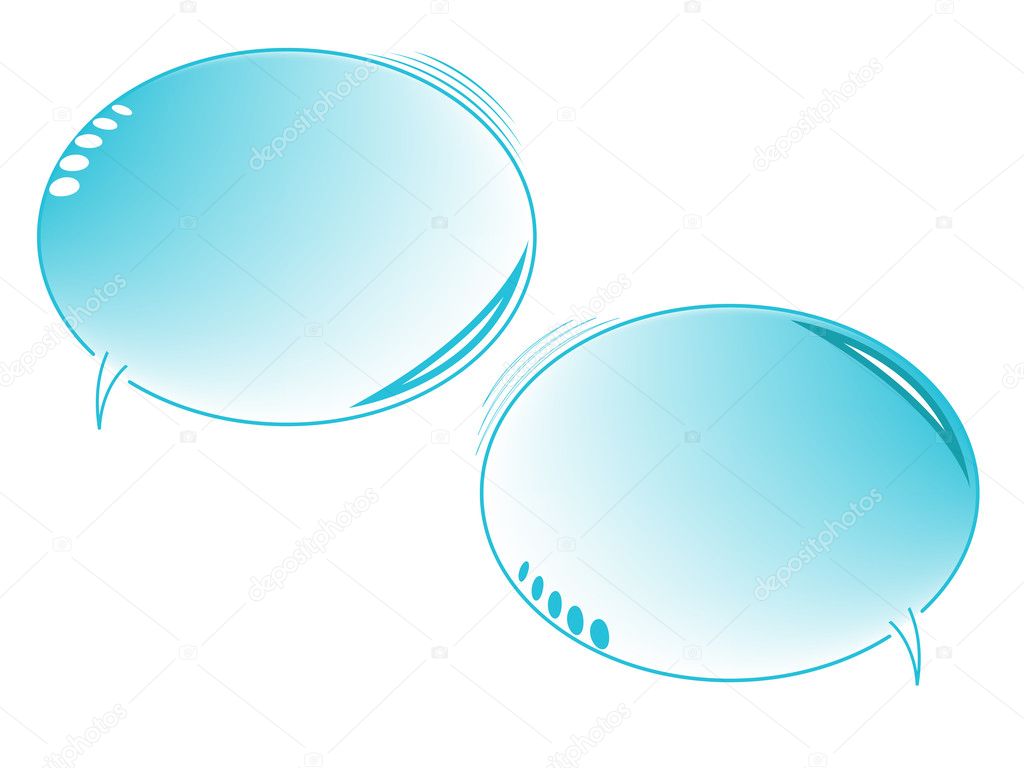 Blue text bubbles isolated on white Stock Vector by ©robertosch 3001213
