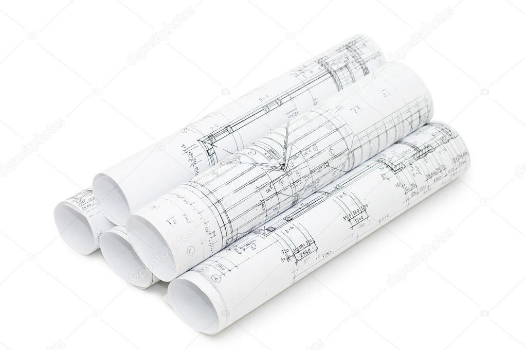 Rolls of Engineering Drawings — Stock Photo © voronin-76 #3238491