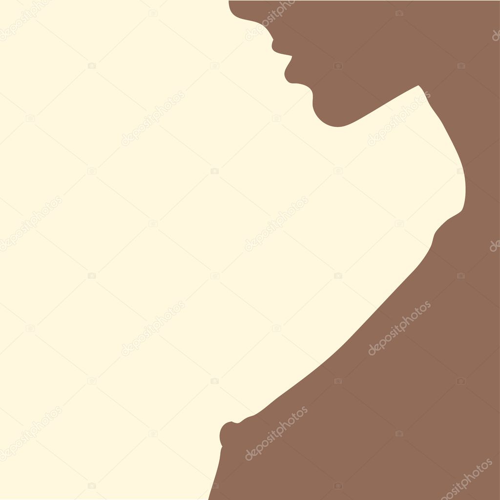Beautiful woman profile and breast silhouette — Stock Photo © catrinel ...