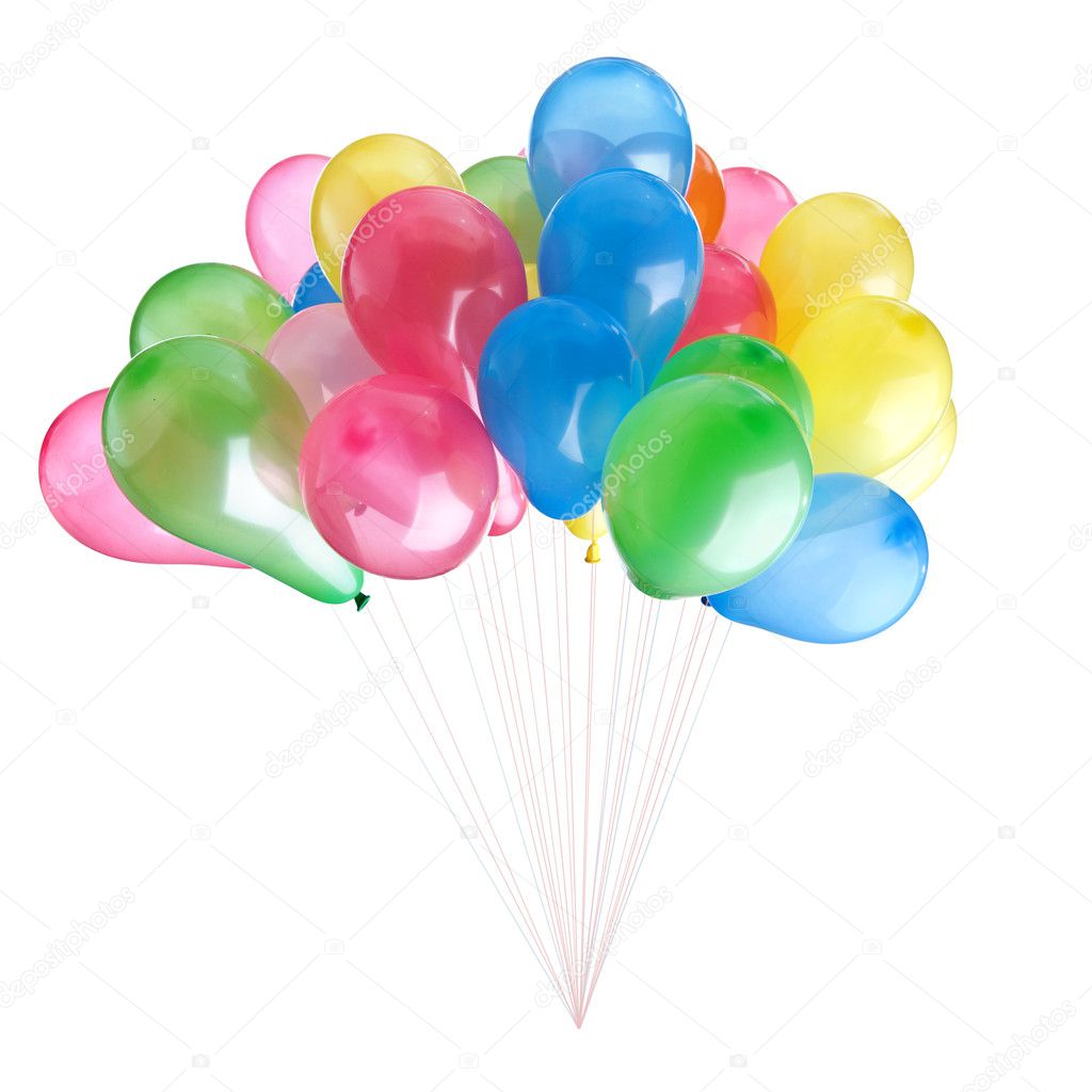 Color balloons isolated on white Stock Photo by ©artjazz 3506857