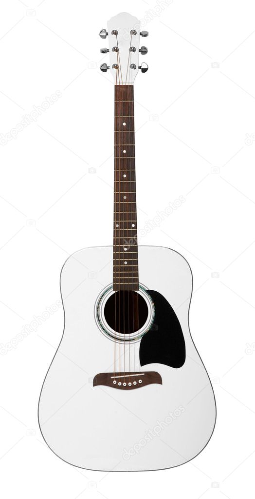 White acoustic guitar Stock Photo by ©krasyuk 3219613