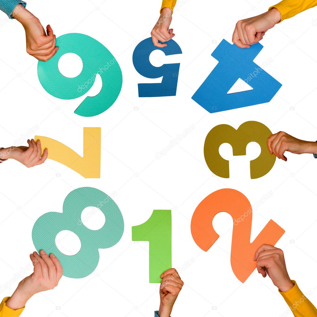 Hands with colorful numbers — Stock Photo © grapix #3264102