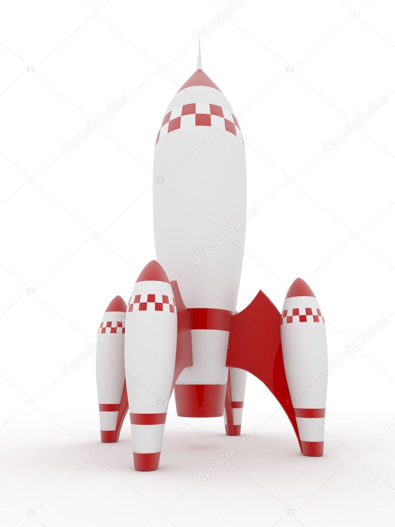 Model of rocket on white isolated background Stock Photo by ©maxxyustas ...