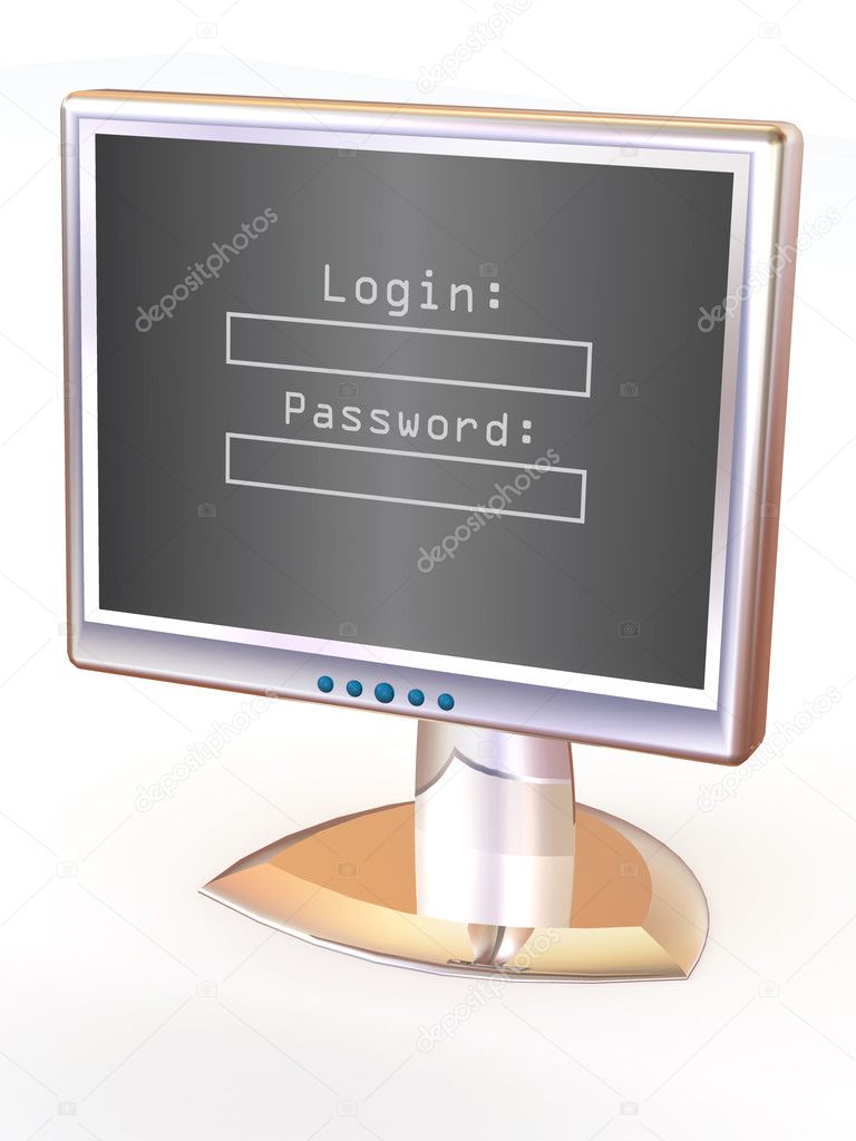 Monitor with Login and password — Stock Photo © maxxyustas #5071291