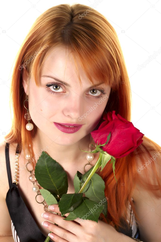 Beautiful girl with rose Stock Photo by ©maxxyustas 5084628