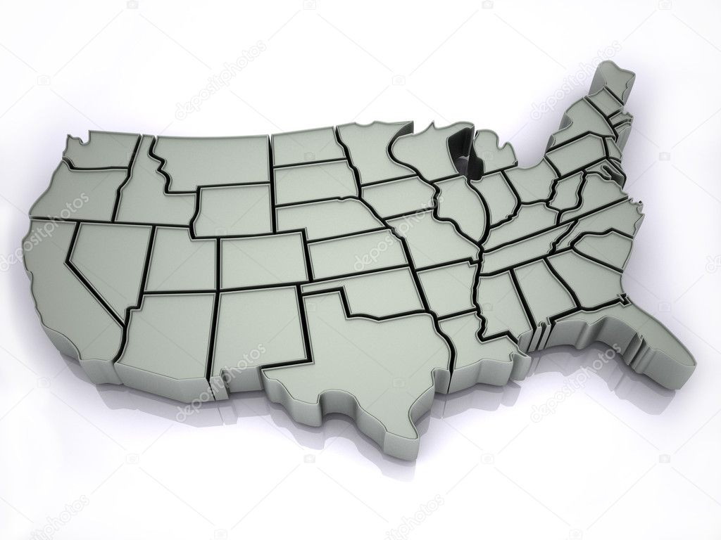 Us Map Outline 3d Wwwproteckmachinerycom
