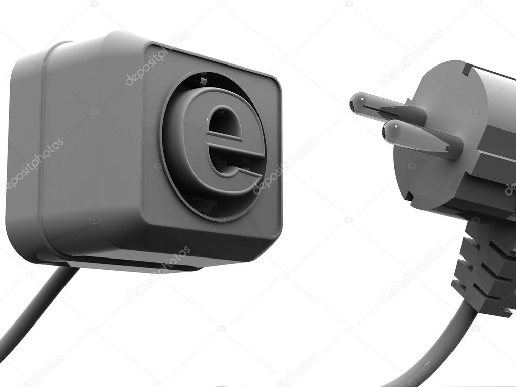 Plug and socket with symbol for internet Stock Photo by ©maxxyustas 5094125
