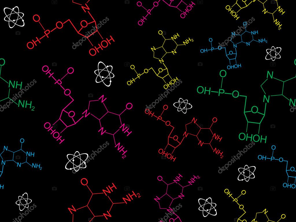Abstract Black Background Chemical Formula Atom Structure Stock Vector ...