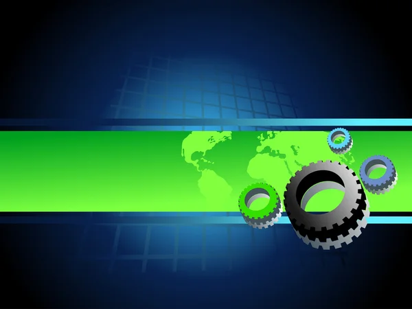 Corporate background with mechanical gears, globe — Stock Vector ...