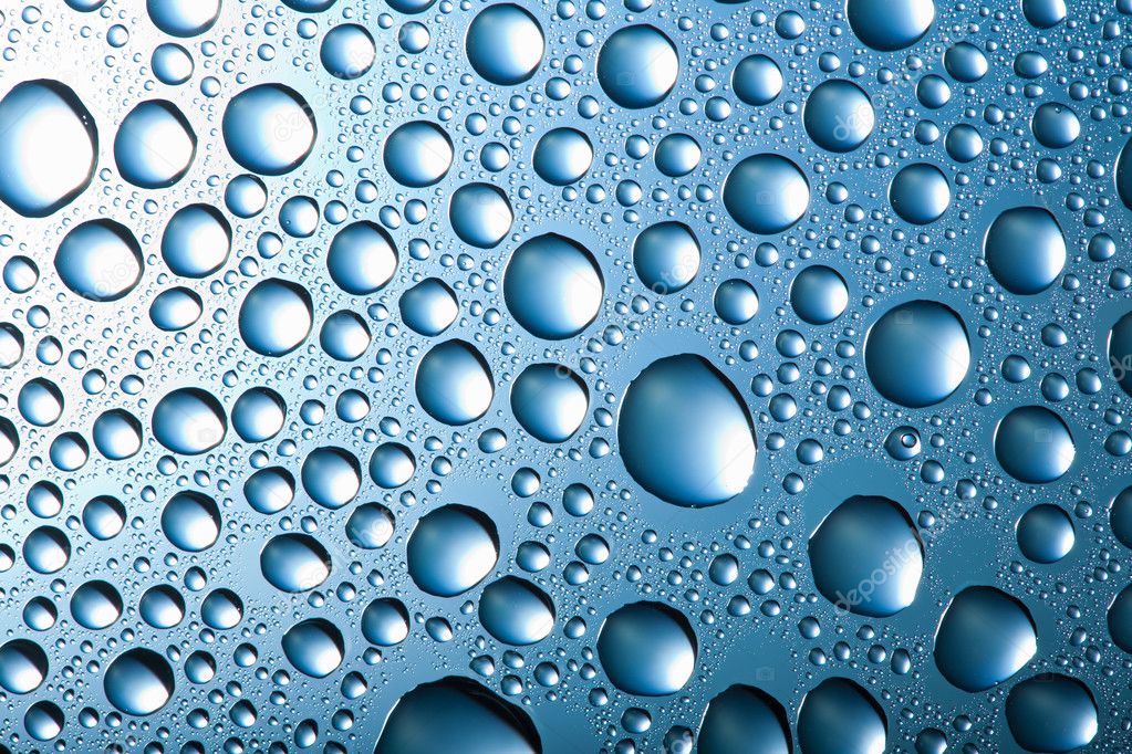 Blauwe water druppels achtergrond — Stockfoto © duskbabe #3717909
