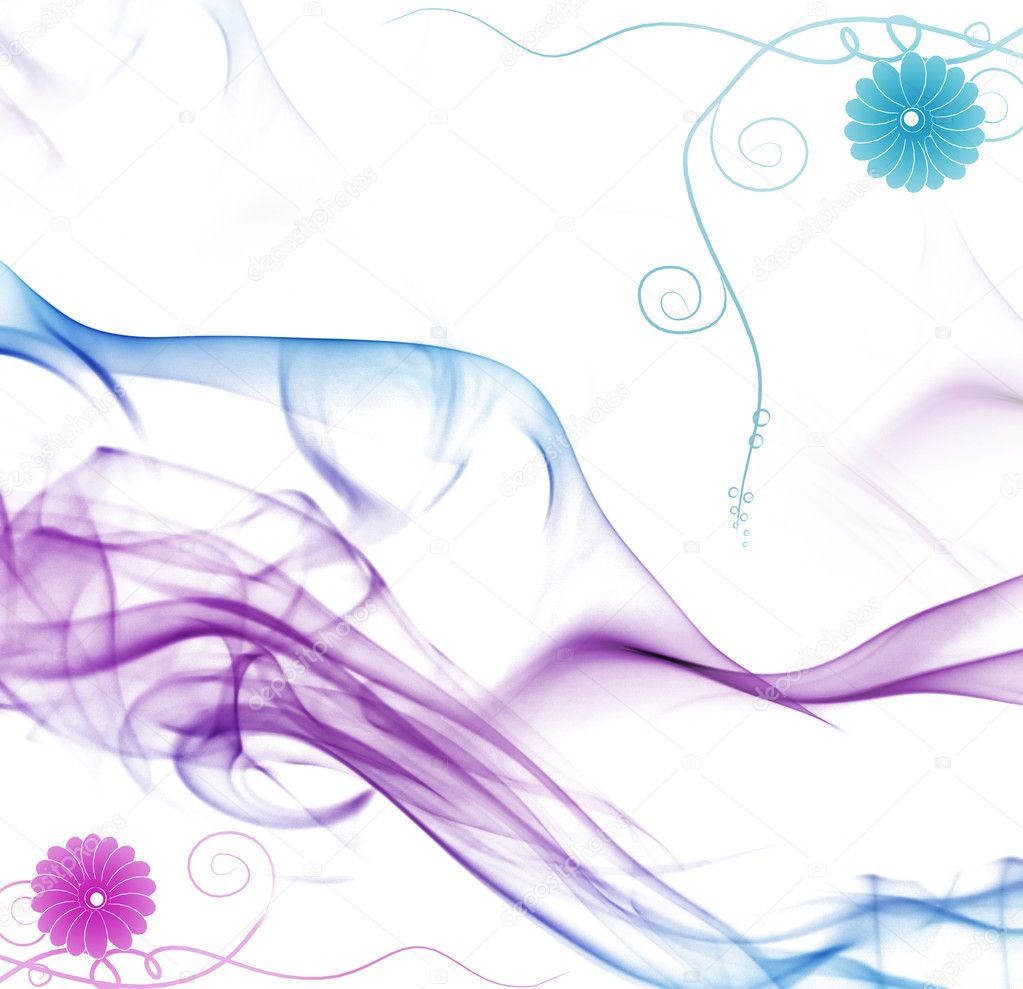 Colorful smoke and floral pattern — Stock Photo © nejron #4903420