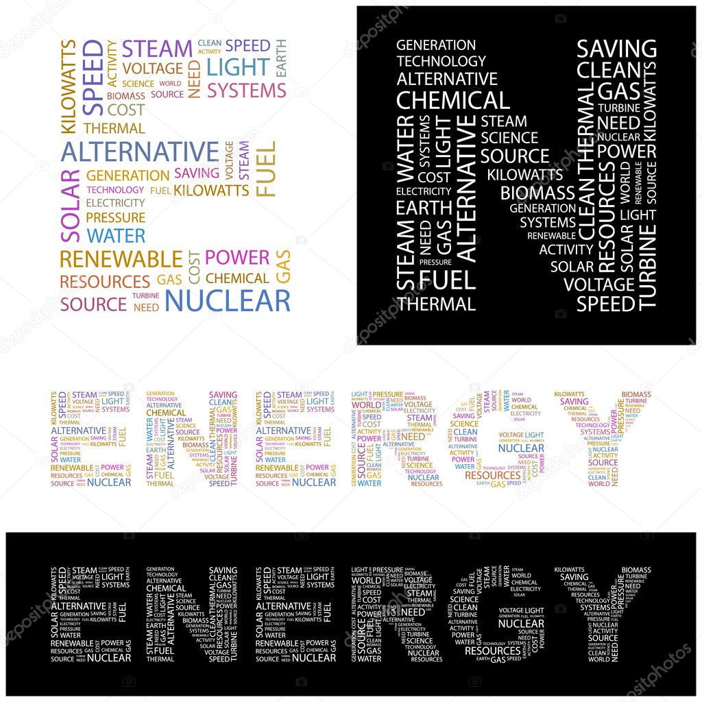 ENERGY. Vector letter collection. Stock Vector Image by ©studiom1 #3078770