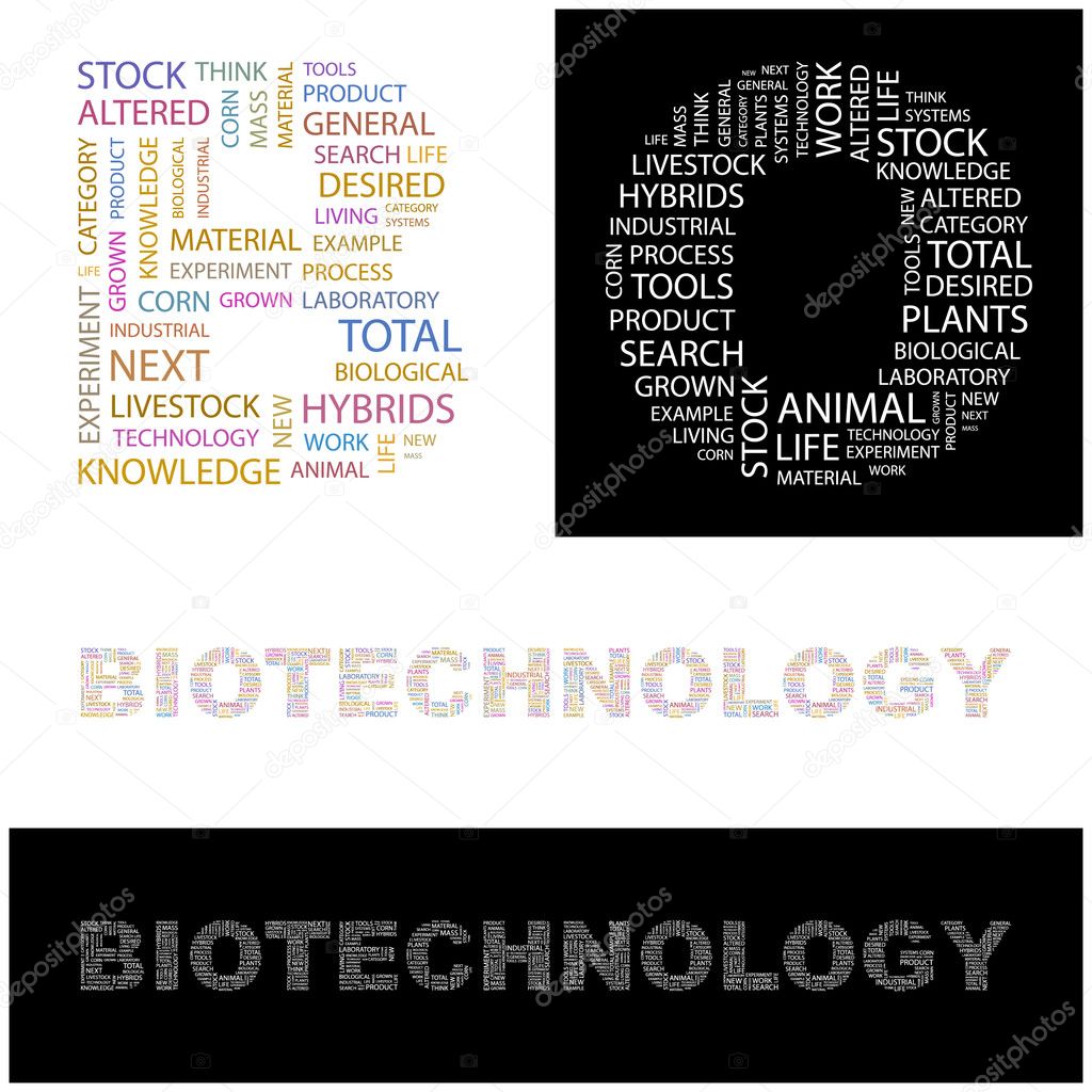 BIOTECHNOLOGY. Vector letter collection. Stock Vector by ©studiom1 3078819