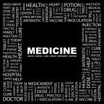MEDICINE. Word collage on black background Stock Vector Image by ...